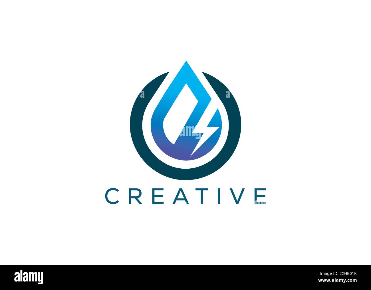 Minimal and professional thunder and drop logo design template Stock ...