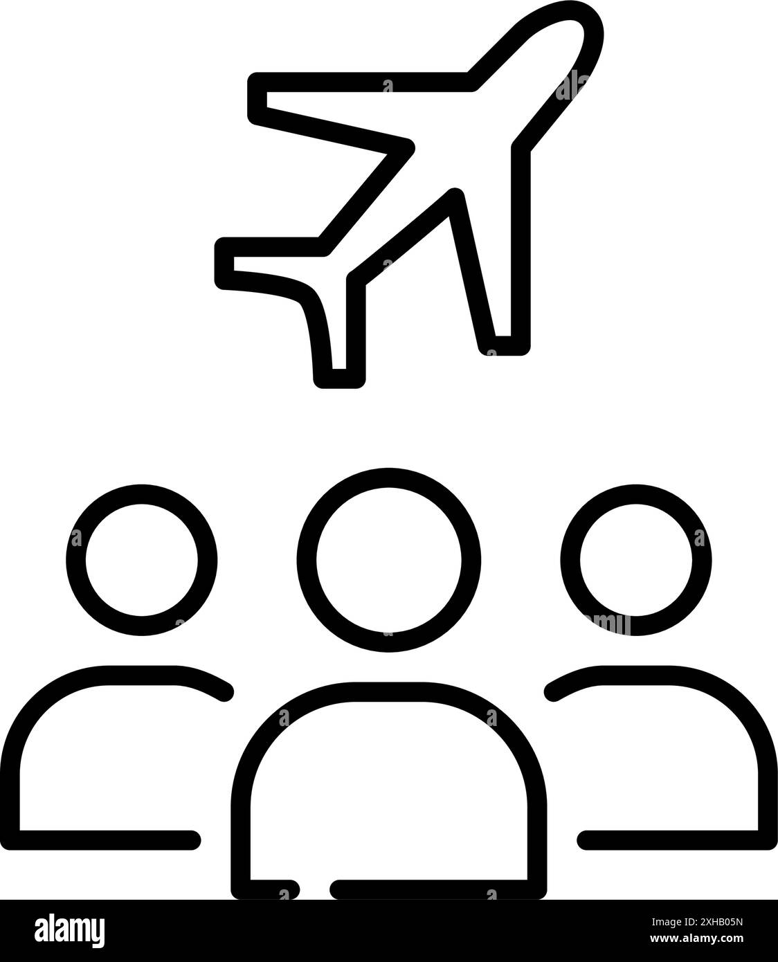 Group of people flight and airplane. Traveling together, collective ...