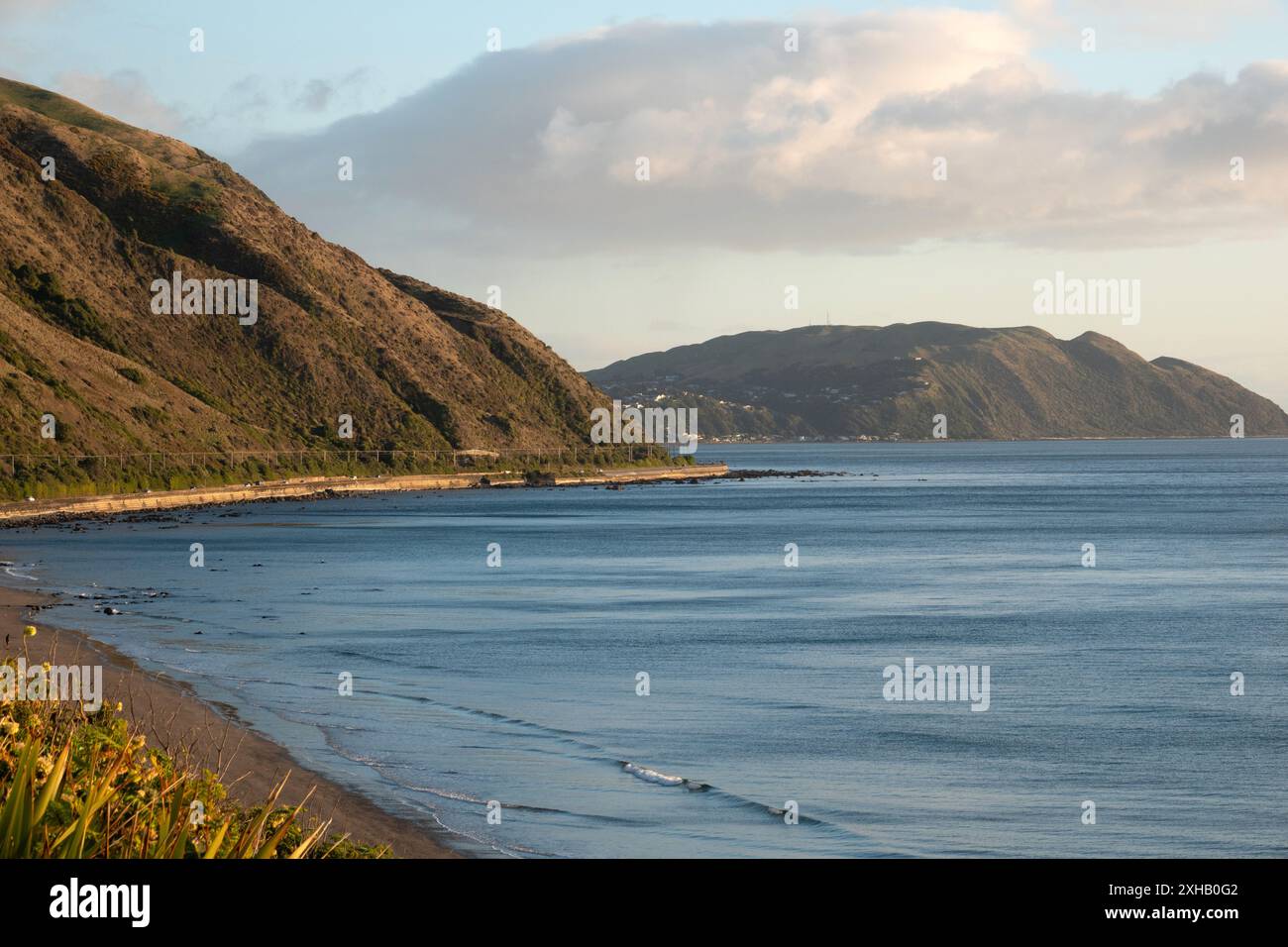 View of coastline between Paekakariki and Pukerua Bay, Kapiti coast ...