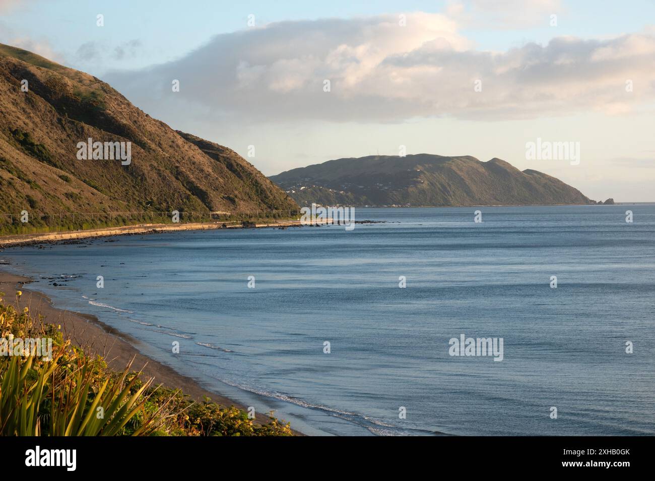 View of coastline between Paekakariki and Pukerua Bay, Kapiti coast ...