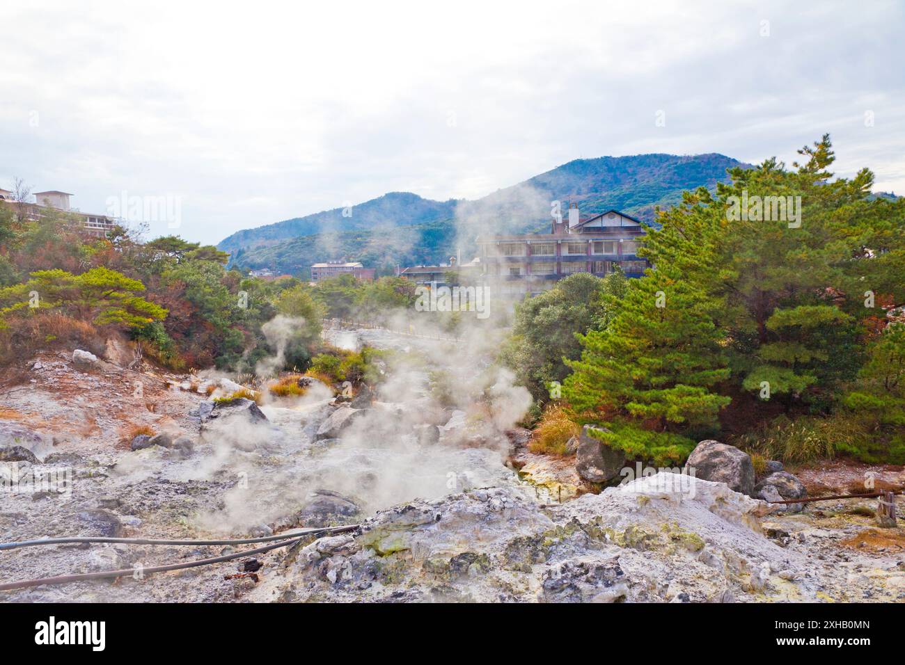 Unzen Hell is a famous tourist destination within Unzen Hot Springs ...