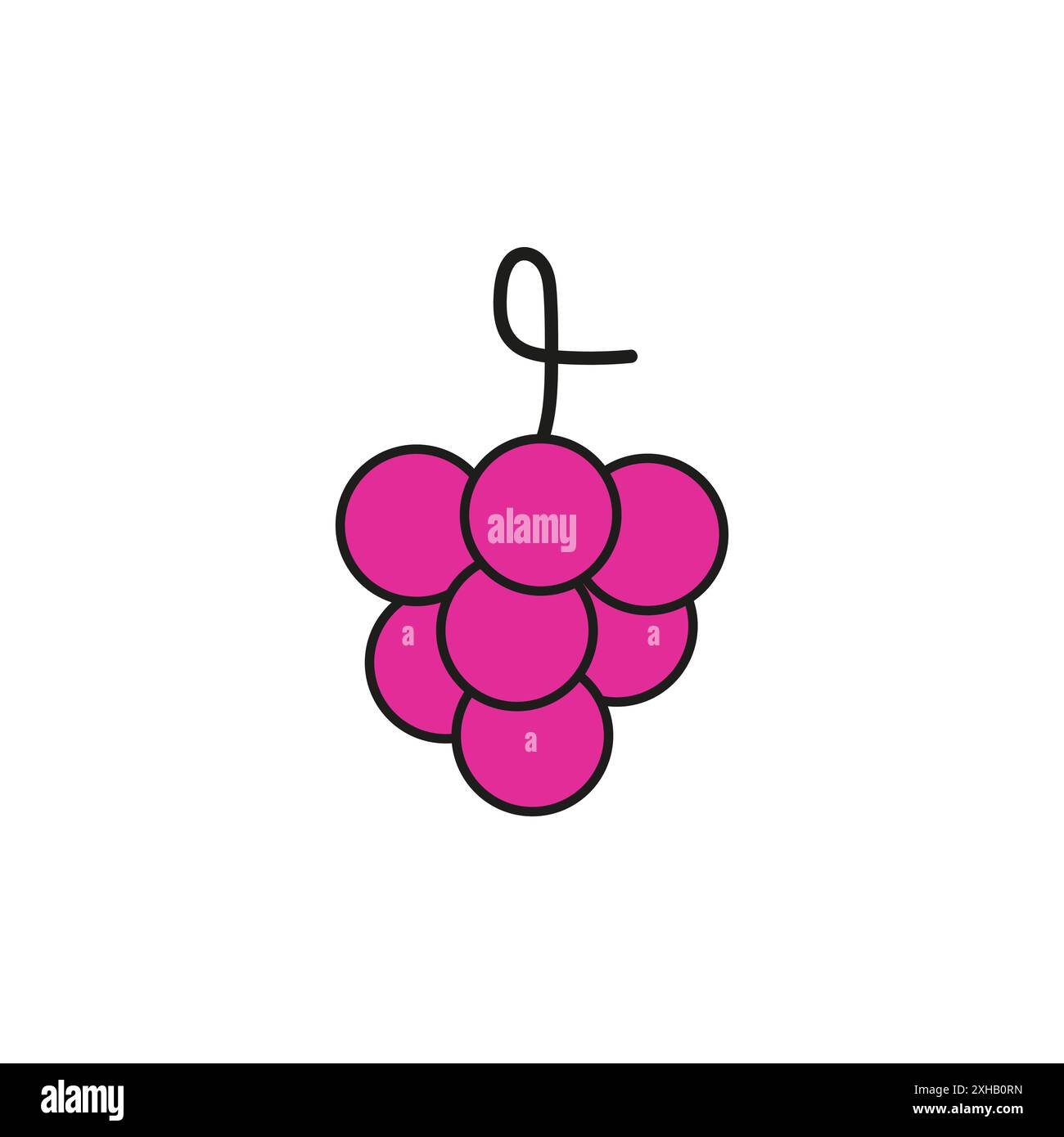Grape fruit icon with colorful design. Simple grape cartoon ...