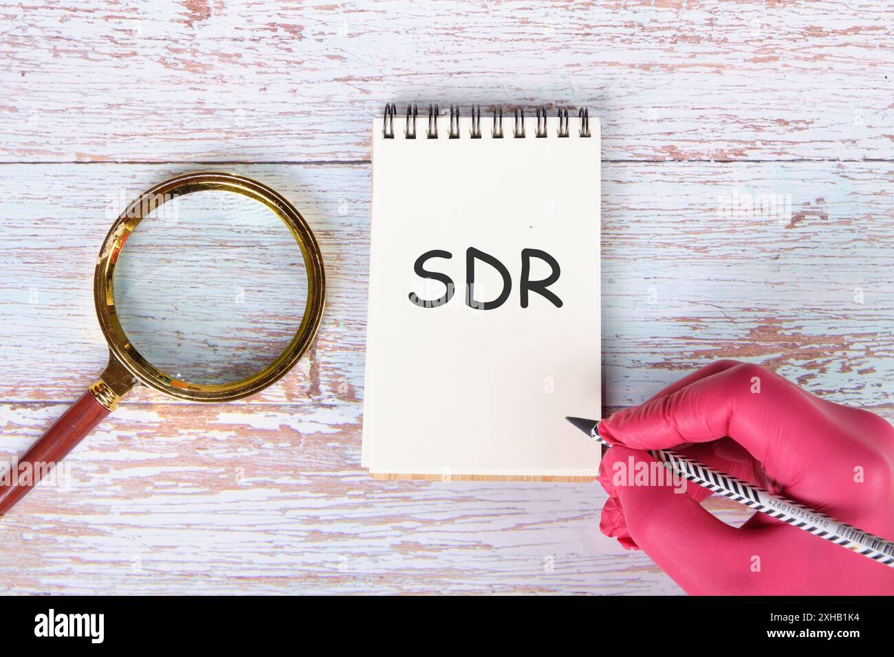 Business concept. SDR Special Drawing Rights acronym It is written in ...