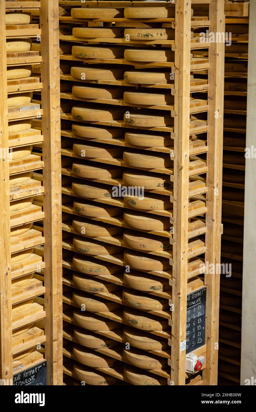Aging rooms with many shelves in cheese caves, central location for ...