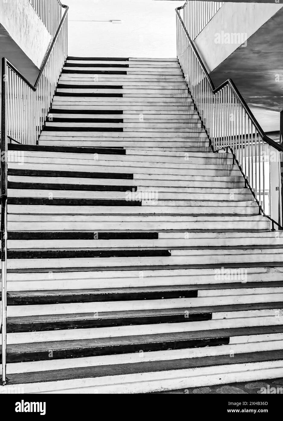 Piano Staircase. A Symbol of Life's Success, Painted Black and White ...