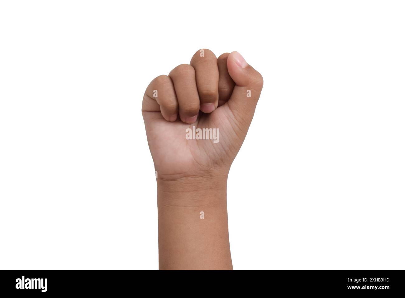 Child's clenched fist isolated on white background Stock Photo - Alamy