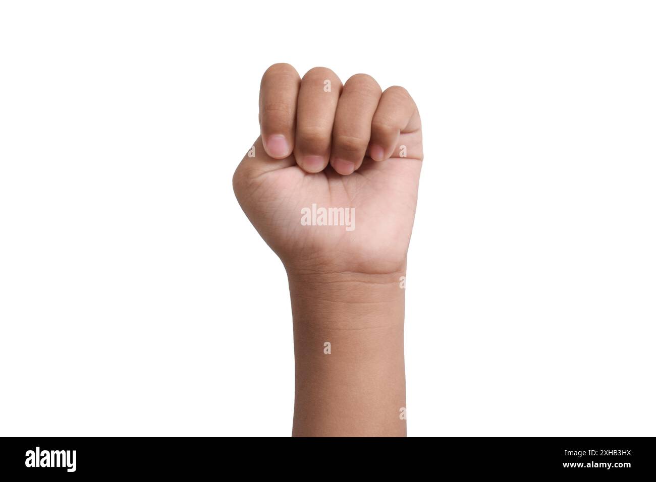 Child's clenched fist isolated on white background Stock Photo - Alamy