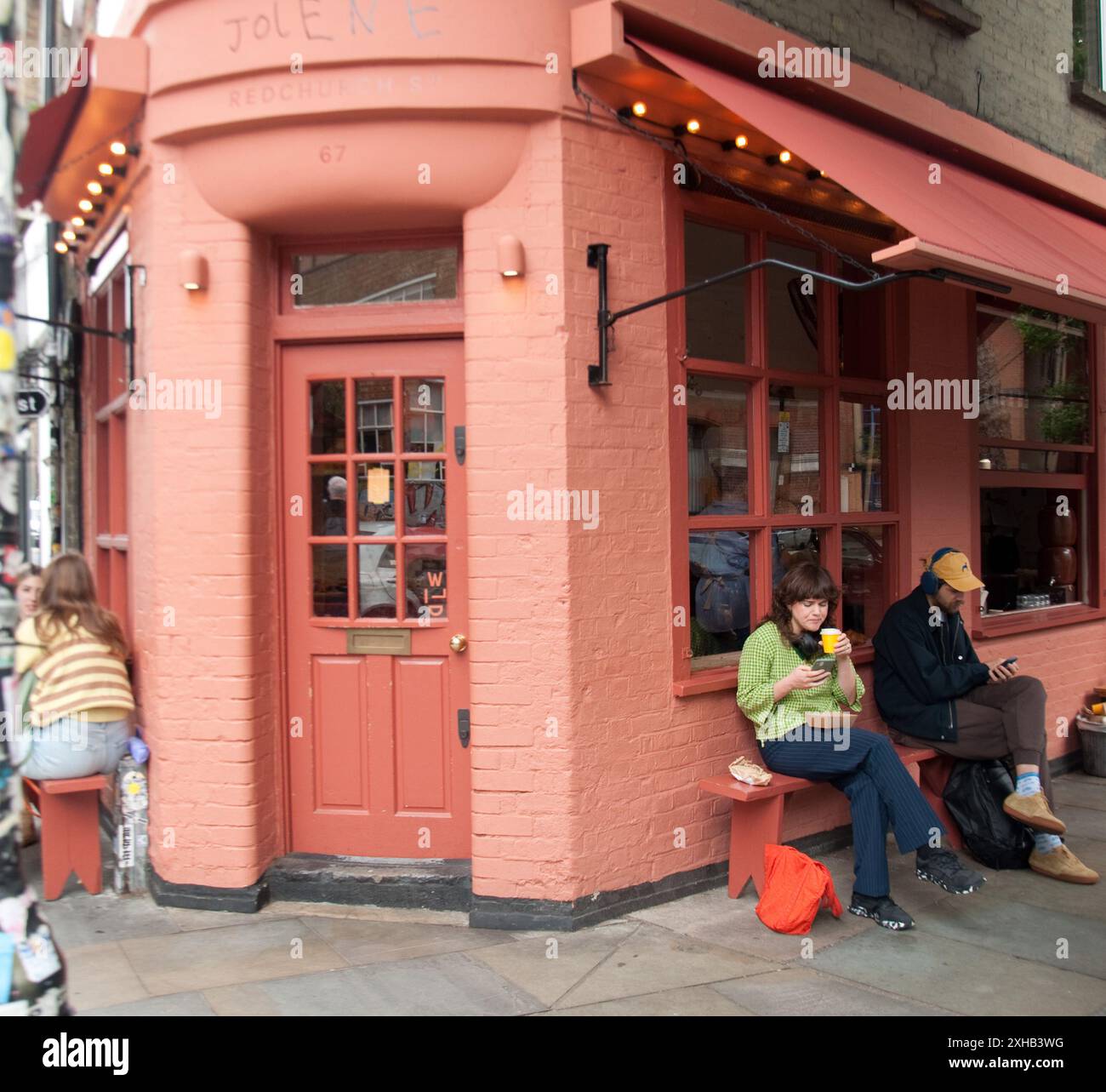 Trendy cafe, Shoreditch, Tower Hamlets, London, England, UK - pretty ...