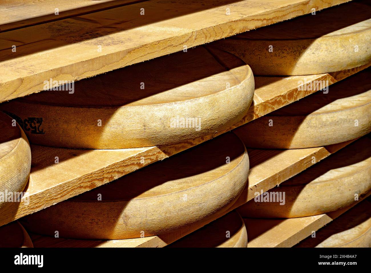 Aging rooms with many shelves in cheese caves, central location for ...