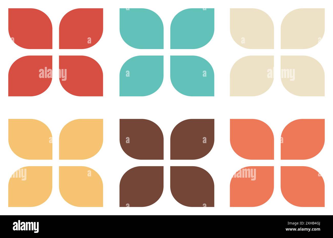 Colorful Retro Style Abstract Leaf Shapes Stock Photo - Alamy