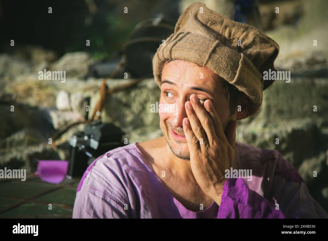 Emotional Portrait close up. A male mercenary of Arab appearance in old ...