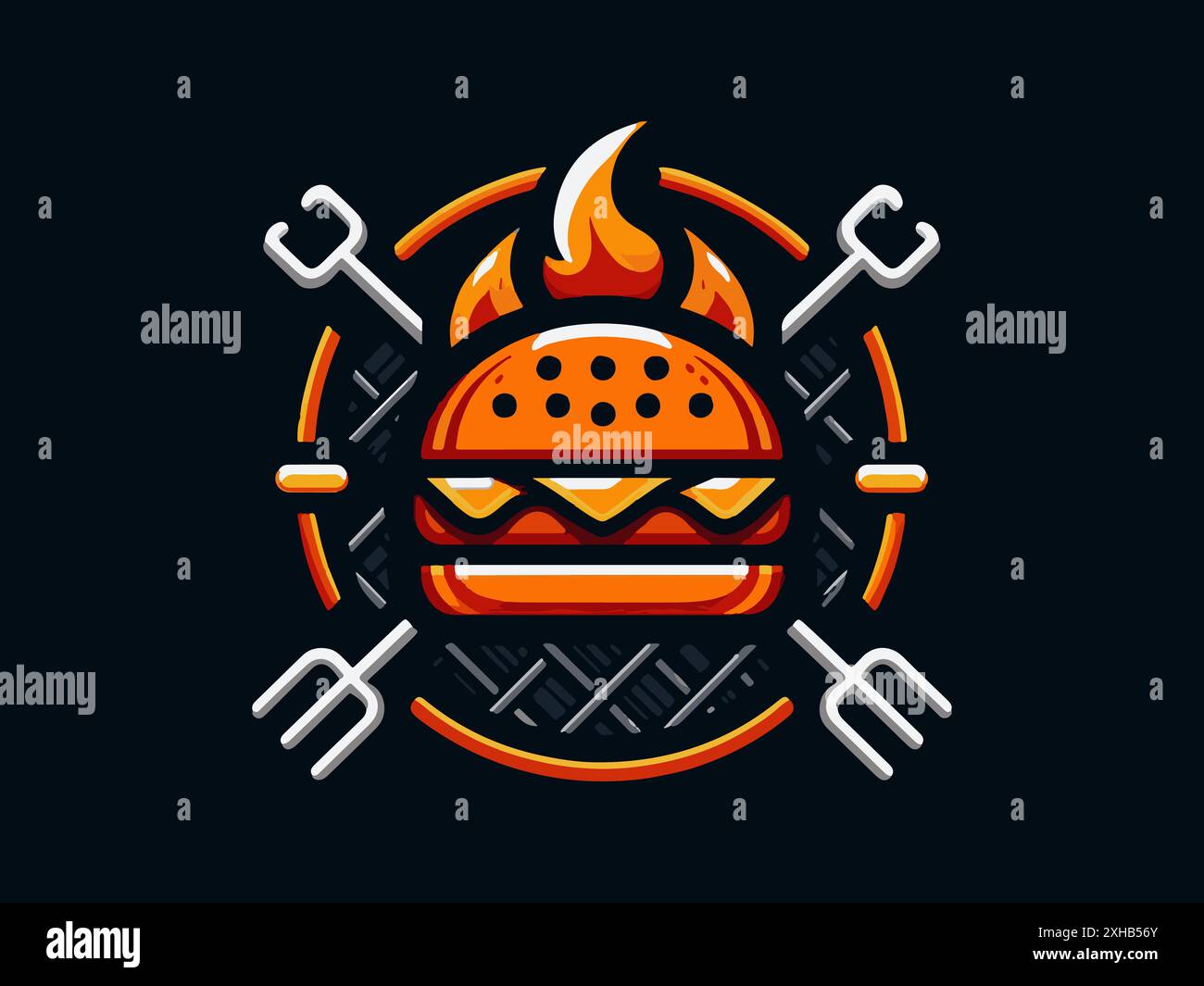 Logo design element burger grill hi-res stock photography and images ...