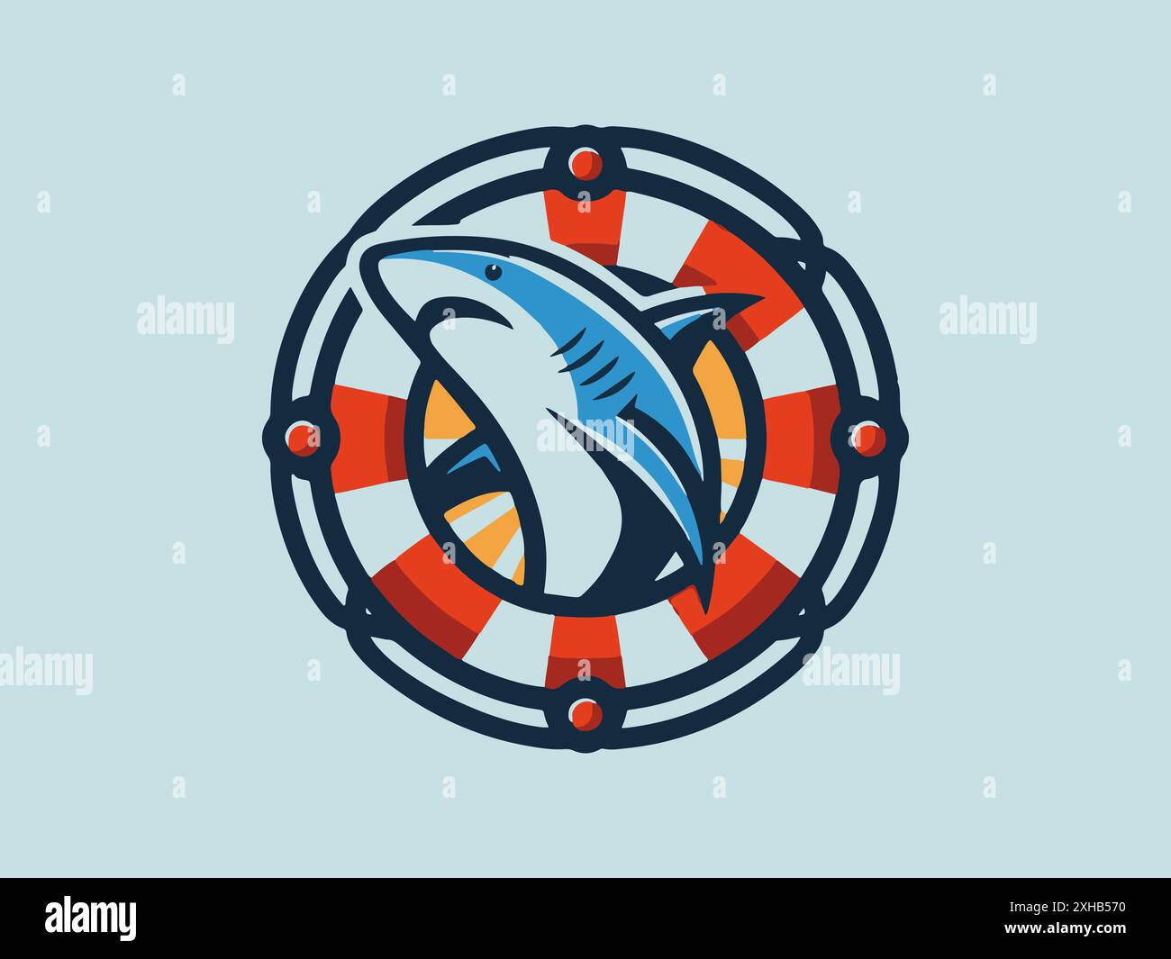 Shark team emblem hi-res stock photography and images - Alamy