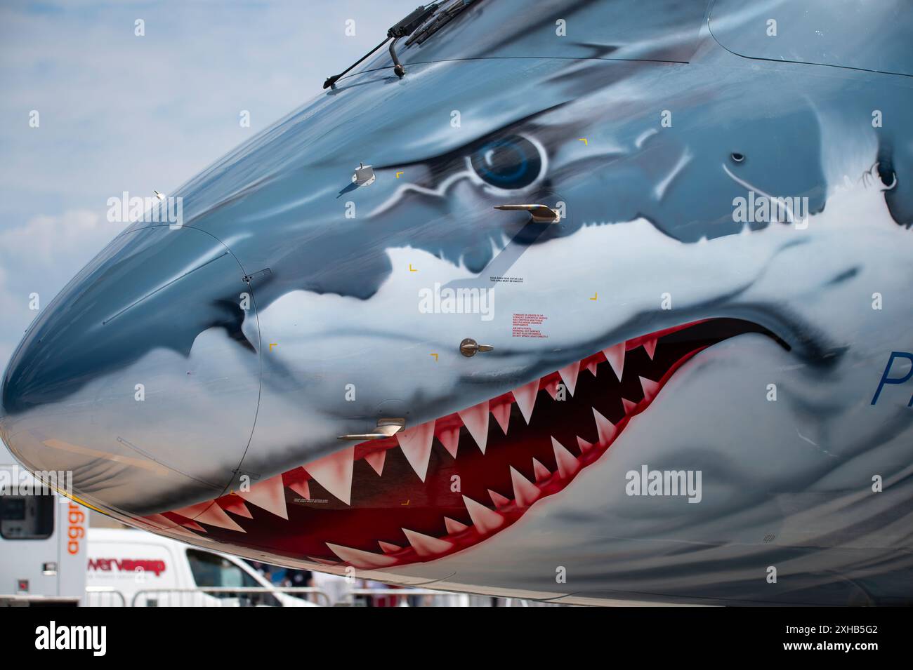 Passenger aircraft exterior cockpit view, Farnborough, England, 2018 ...