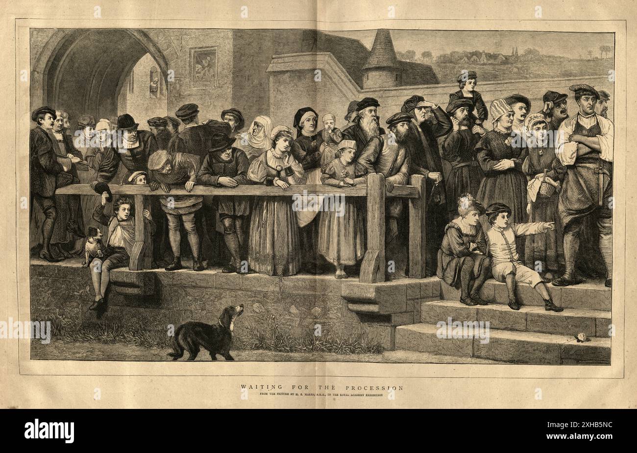 Waiting for the procession, after Henry Stacy Marks, Victorian, 1870s ...