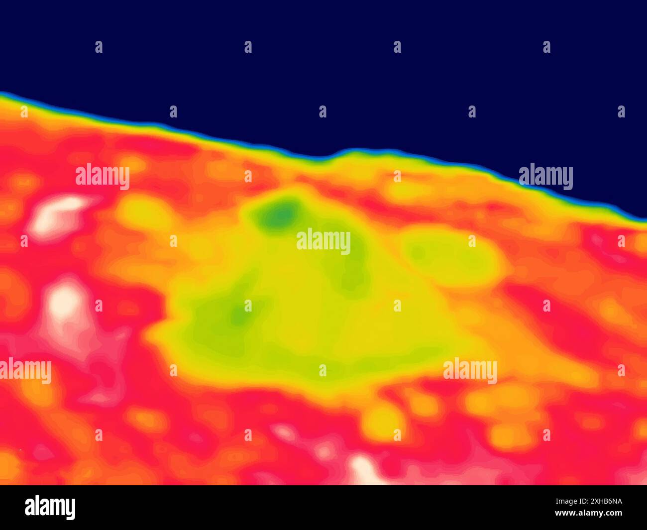 Non-figurative art. Abstraction in red-blue tones. Color painting ...