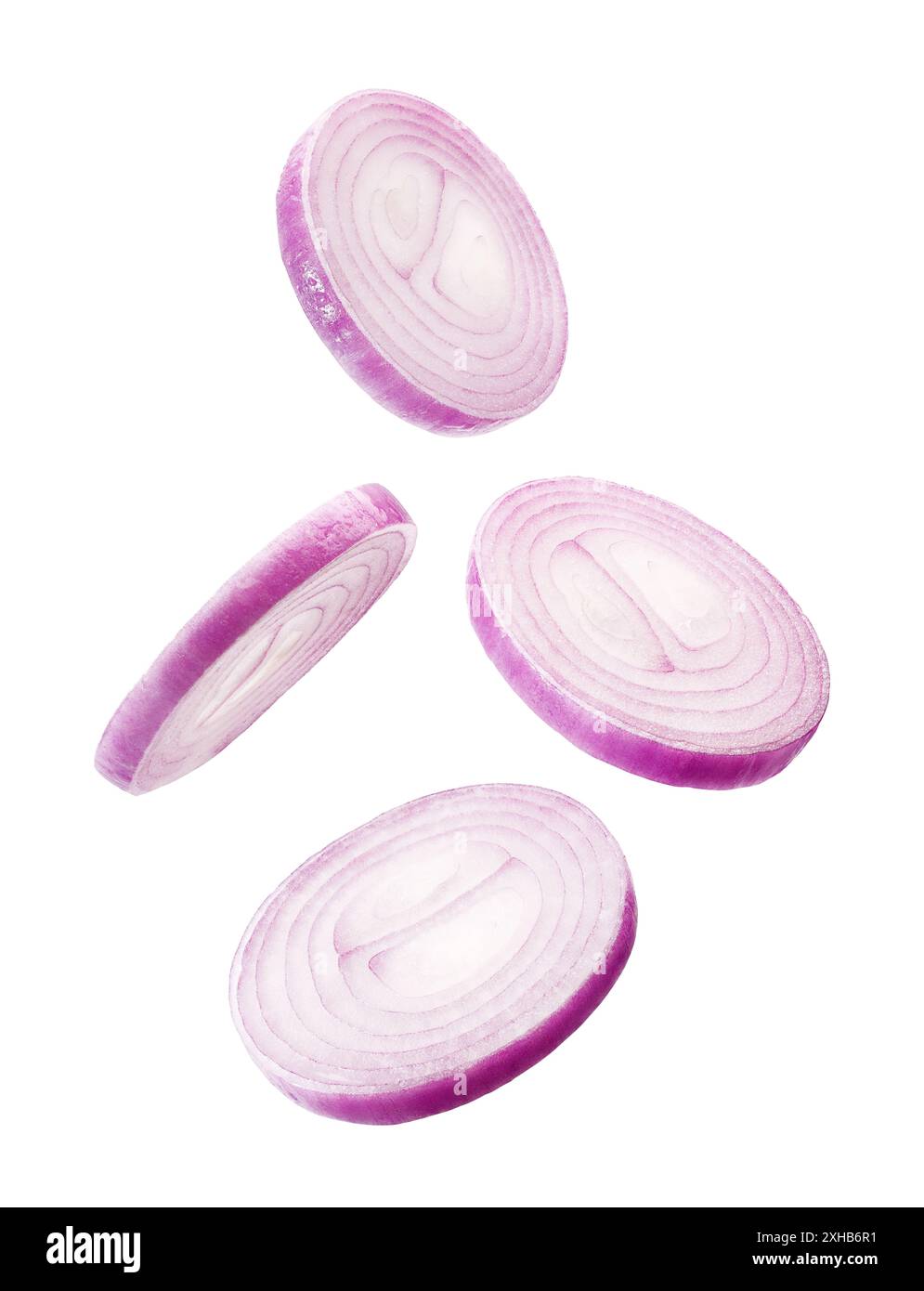 Red onion slices falling hi-res stock photography and images - Alamy