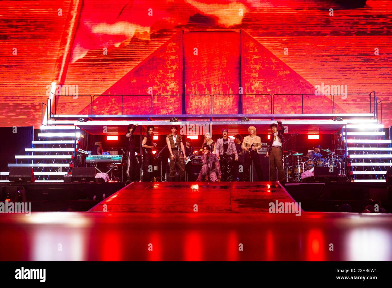 Milano, Italy. 12th July, 2024. Bang Chan, Lee Know, Changbin, Hyunjin ...