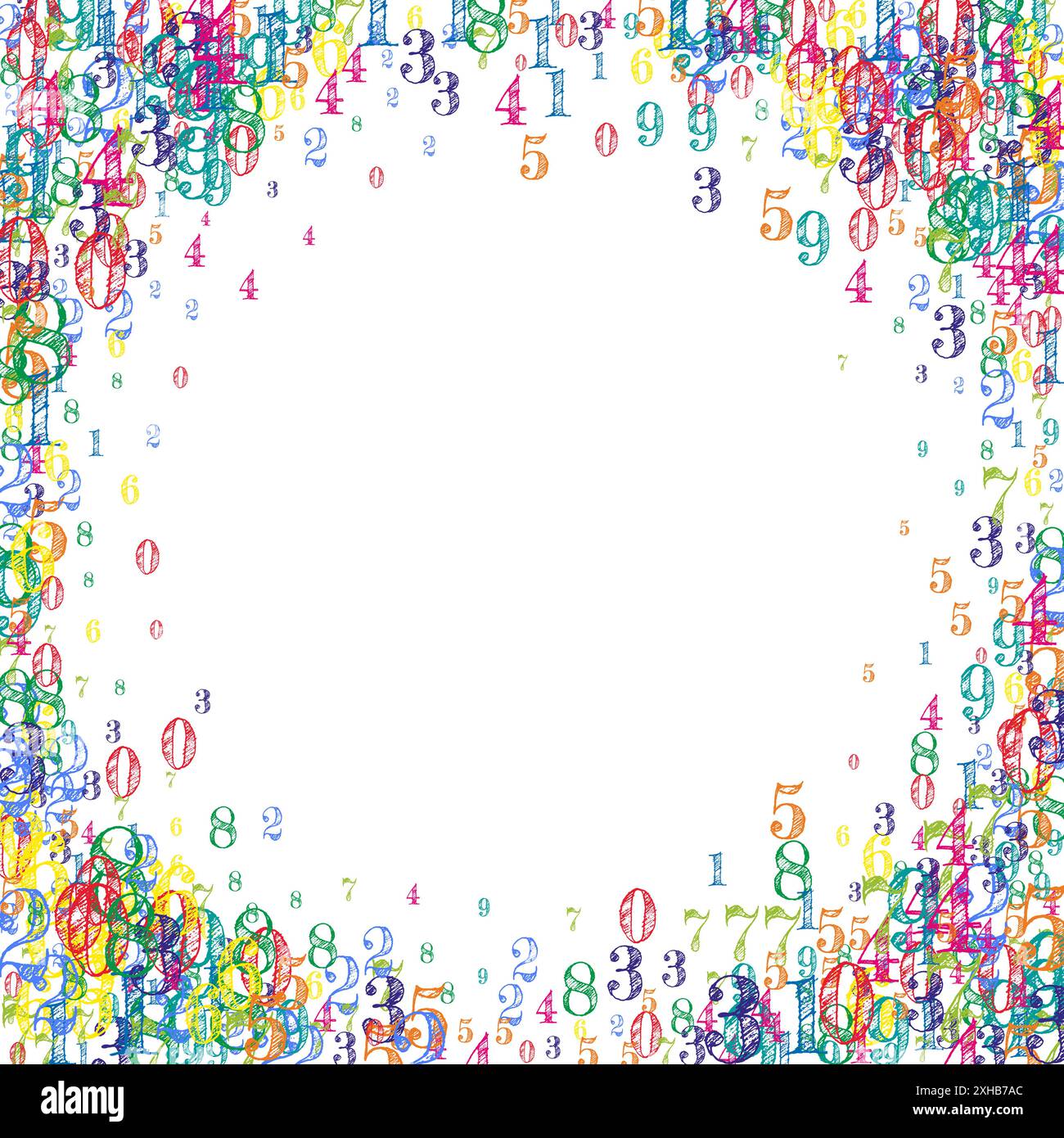 Concept of school background. Colorful childish numbers and digits ...