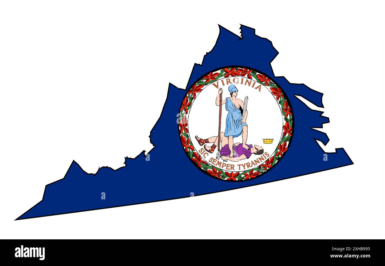 Map of virginia state outline hi-res stock photography and images - Alamy