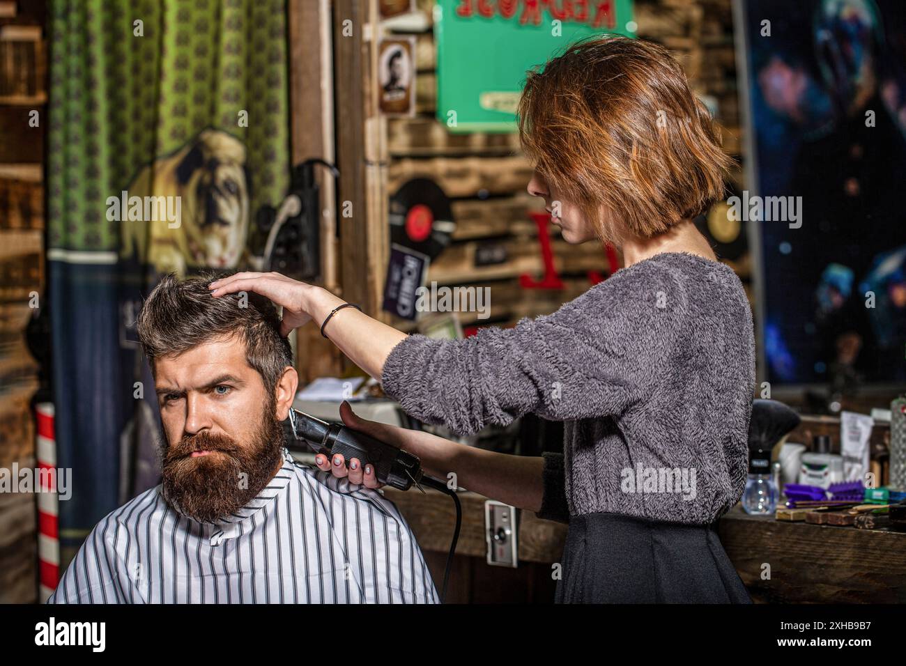 Woman unshaven man in hi-res stock photography and images - Alamy