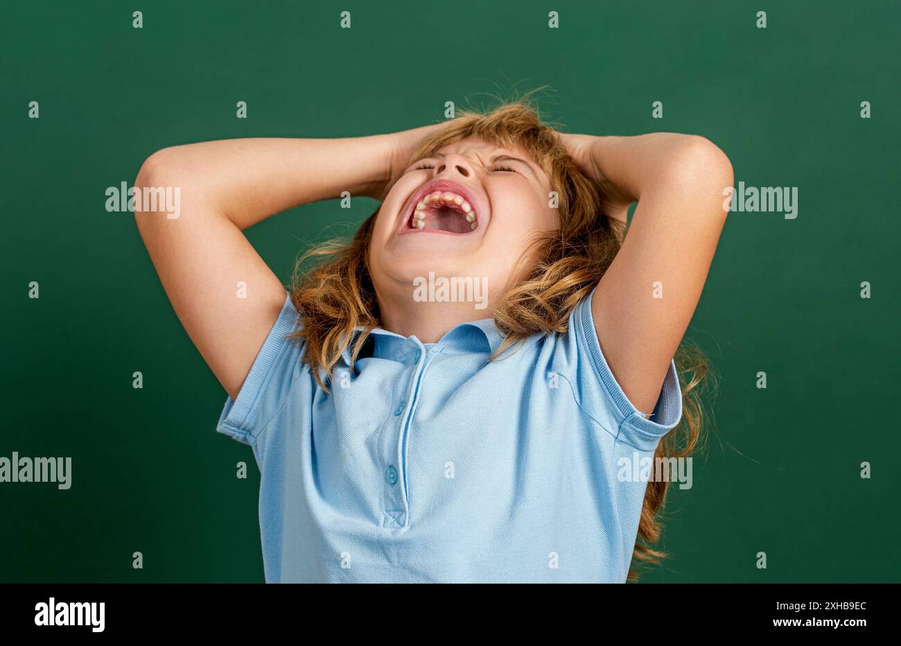 Angry little boys with sad expressions, screaming, crying, cry. Child ...