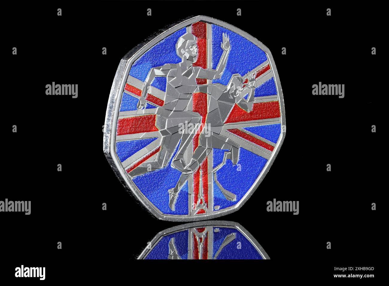 A 50p coin released by the Royal Mint to celebrate Team GB and the ...