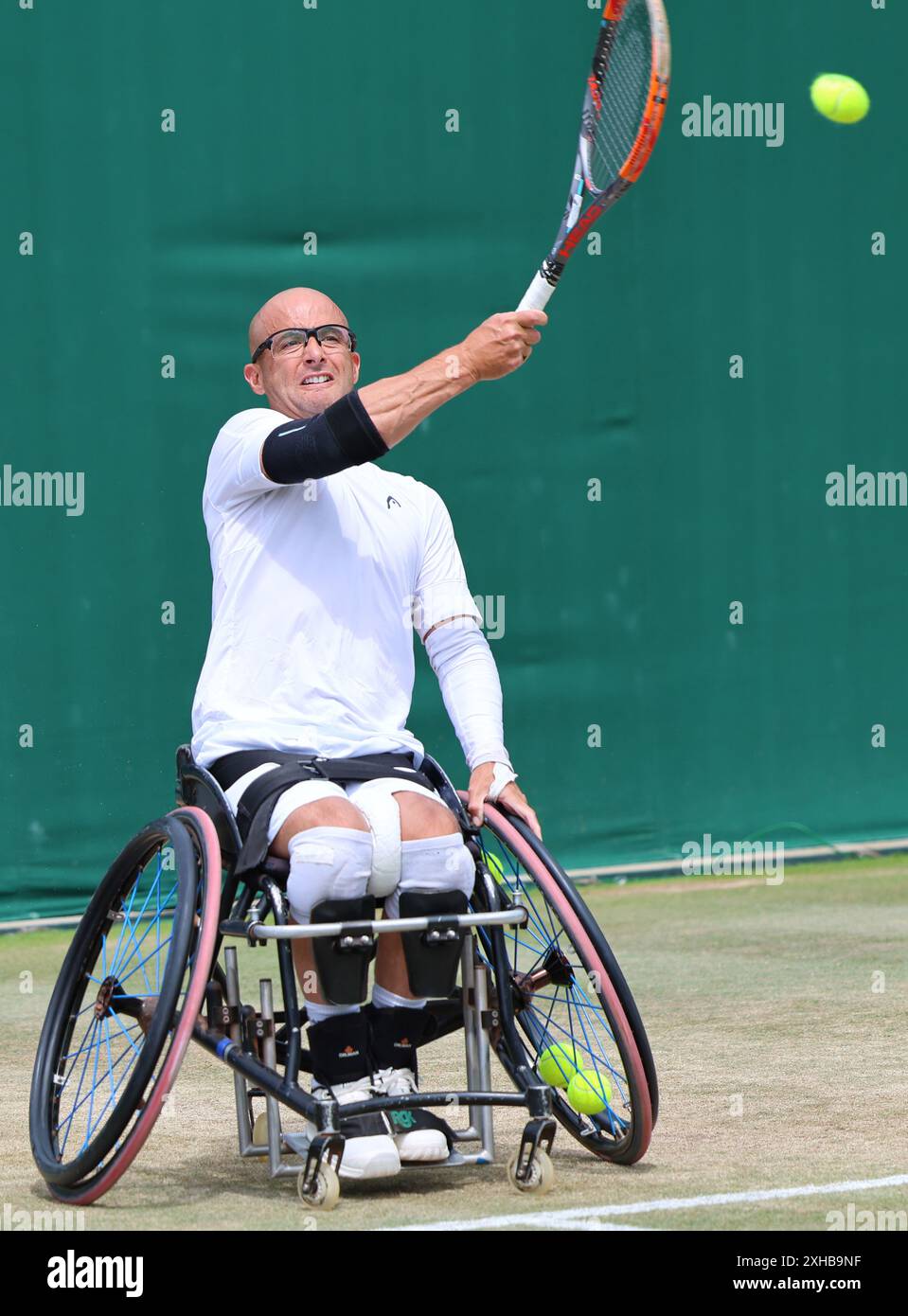 Guy Sasson of Israel in the mens wheelchair singles Wimbledon 2024 ...