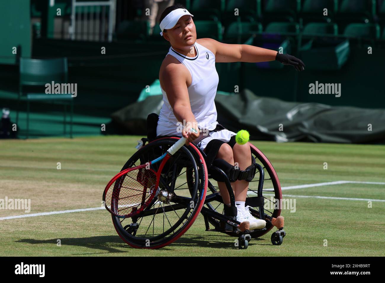 Xiaohui Li of China in the womens wheelchair tennis Wimbledon 2024 ...