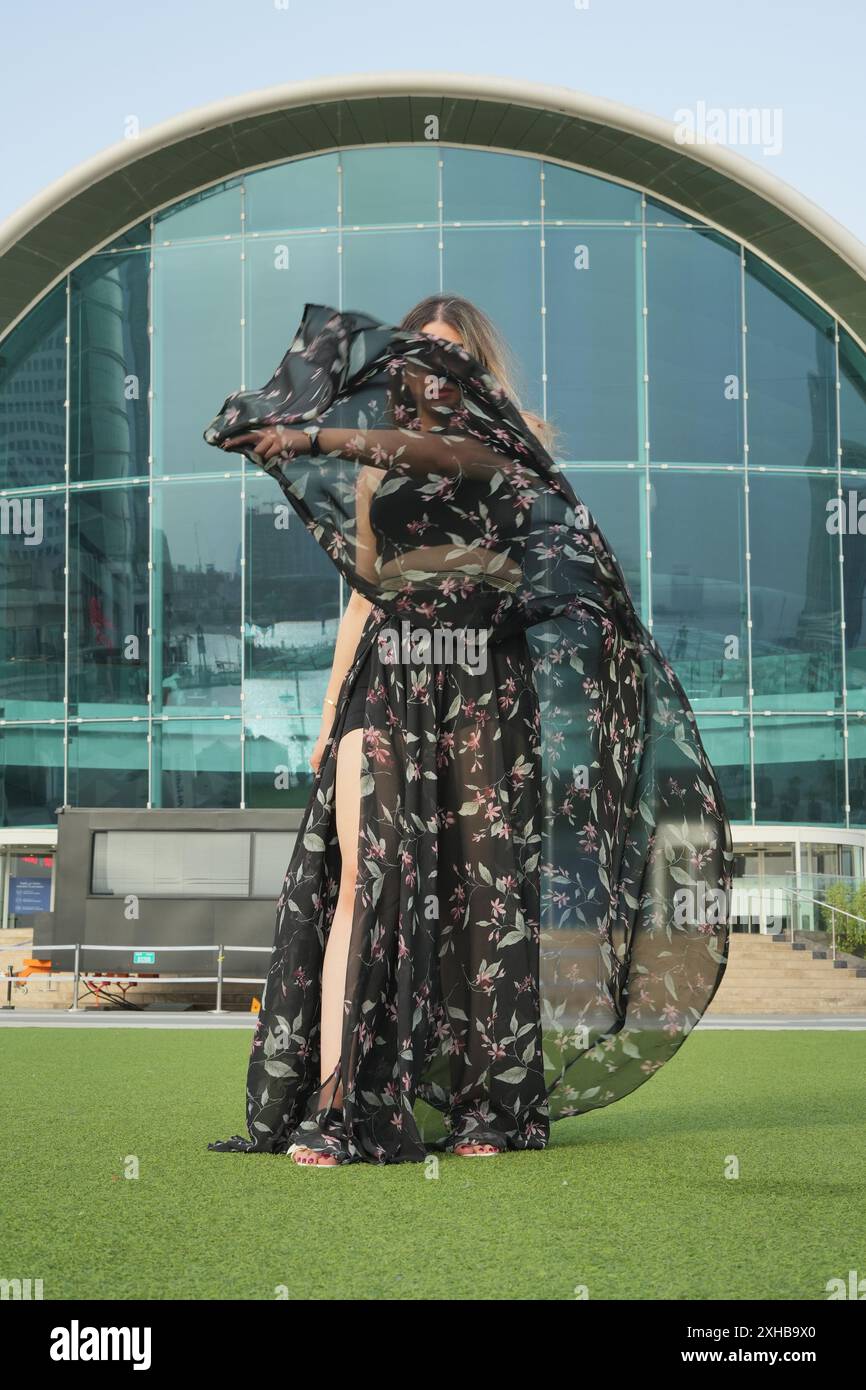 Flying Dress, I asked model to move her skirt and when it veil her face ...