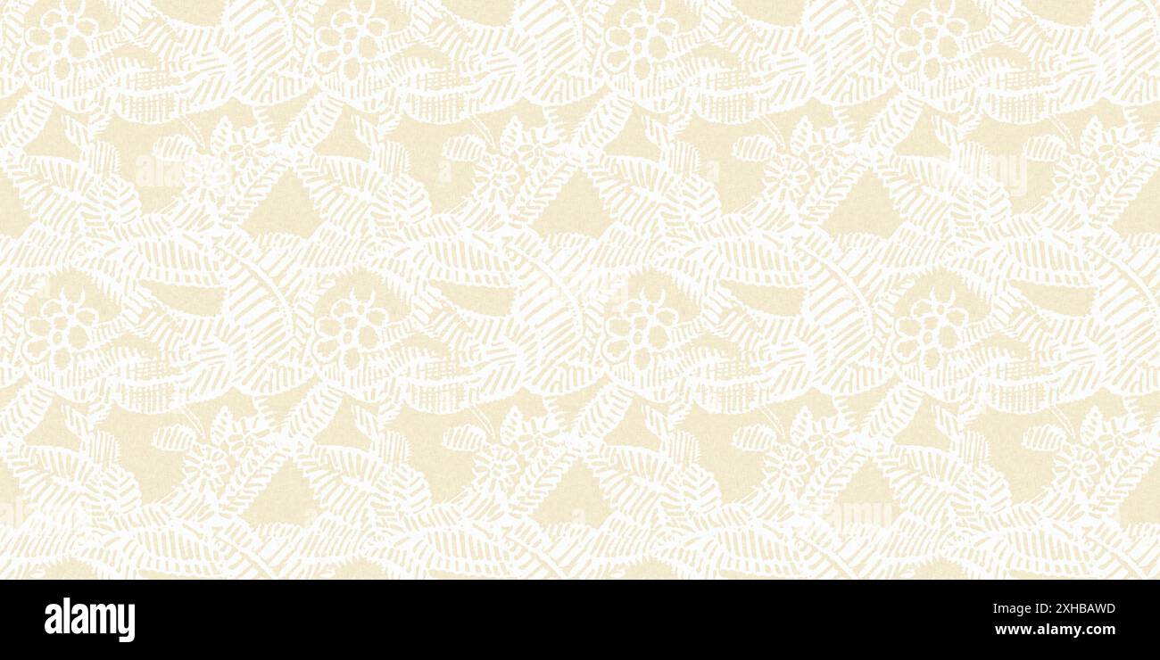 Modern white on cream lace effect wedding border texture. Soft tonal ...