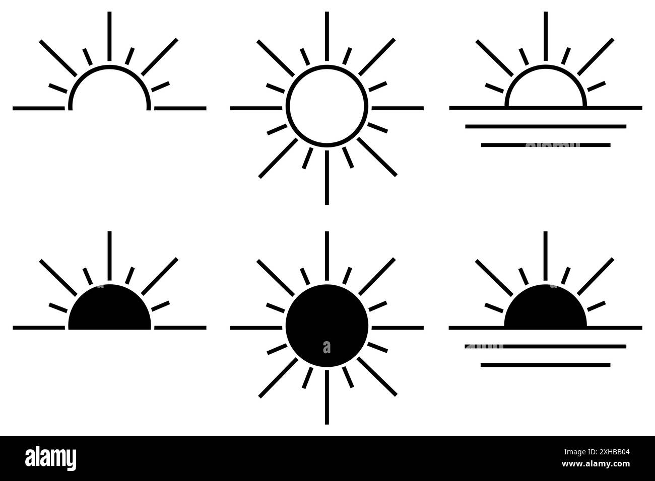 Sunrise Sun Sunset Illustrations Stock Photo - Alamy