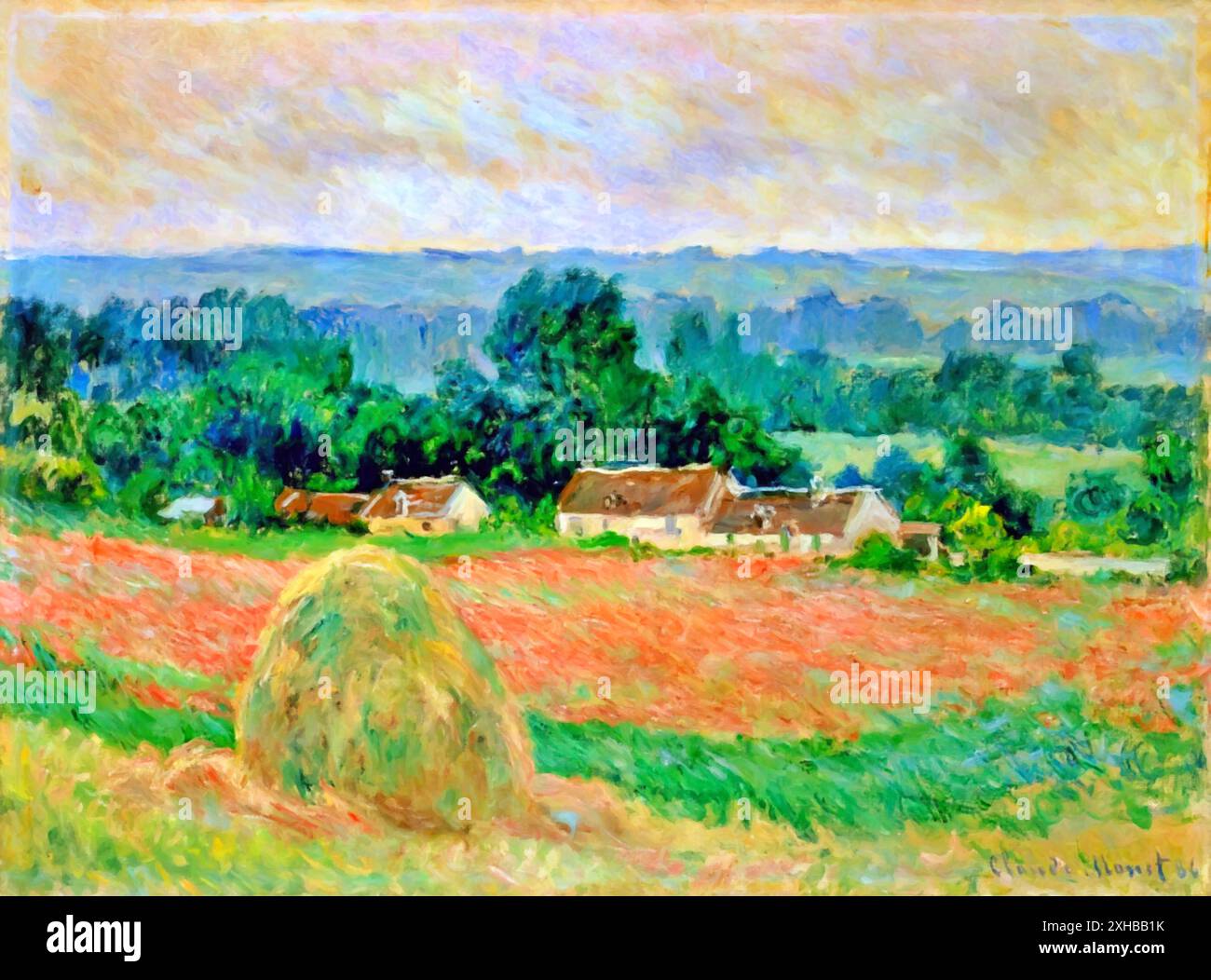 Monet painting haystack Stock Vector Images - Alamy