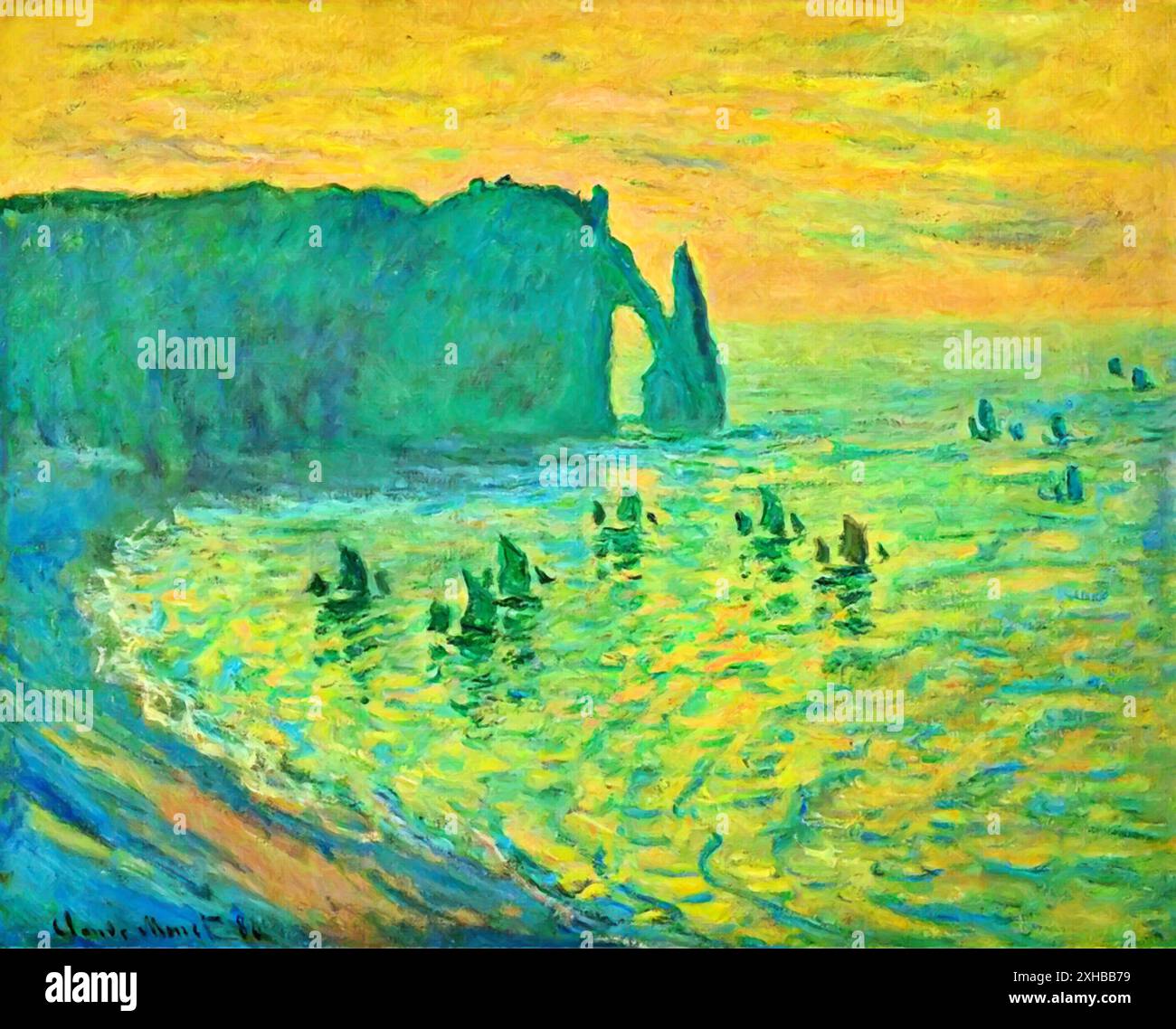 Painting claude monet fishing boats Stock Vector Images - Alamy