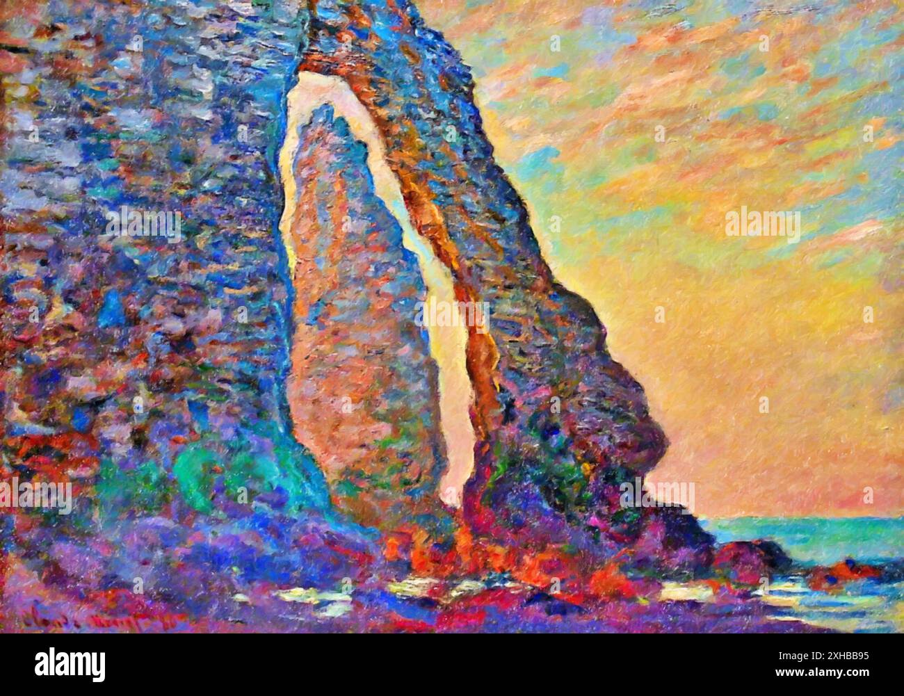 Monet The rock Needle seen through the porte d'Aval, 1885-86 (painting ...