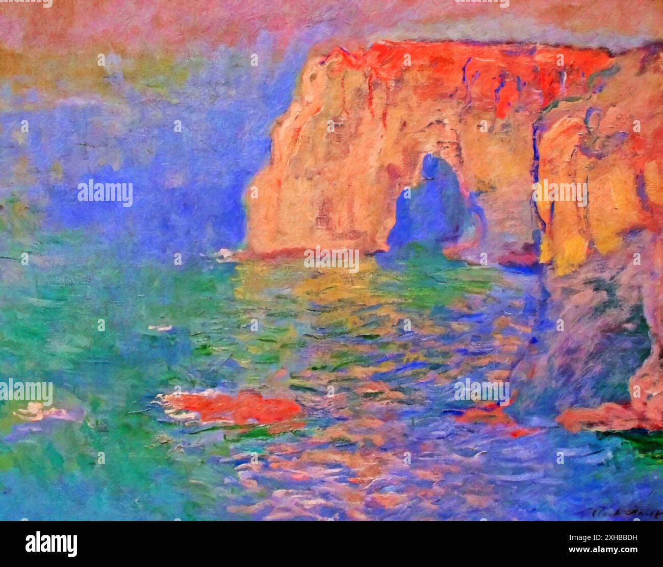 Water lilies original painting reproduction Stock Vector Images - Alamy