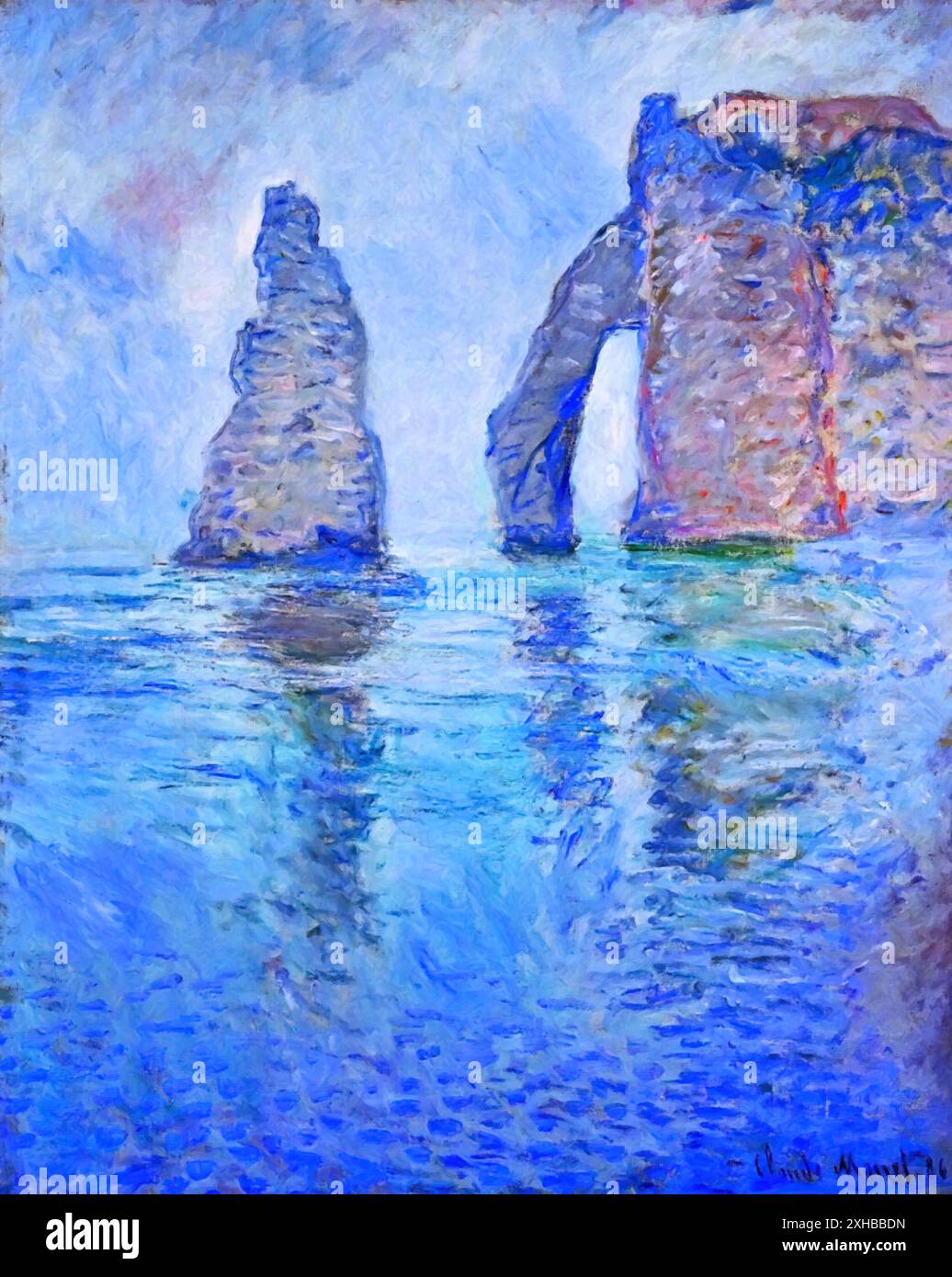 The rock Needle and the Porte d'Aval seen from the west, 1885-86 ...