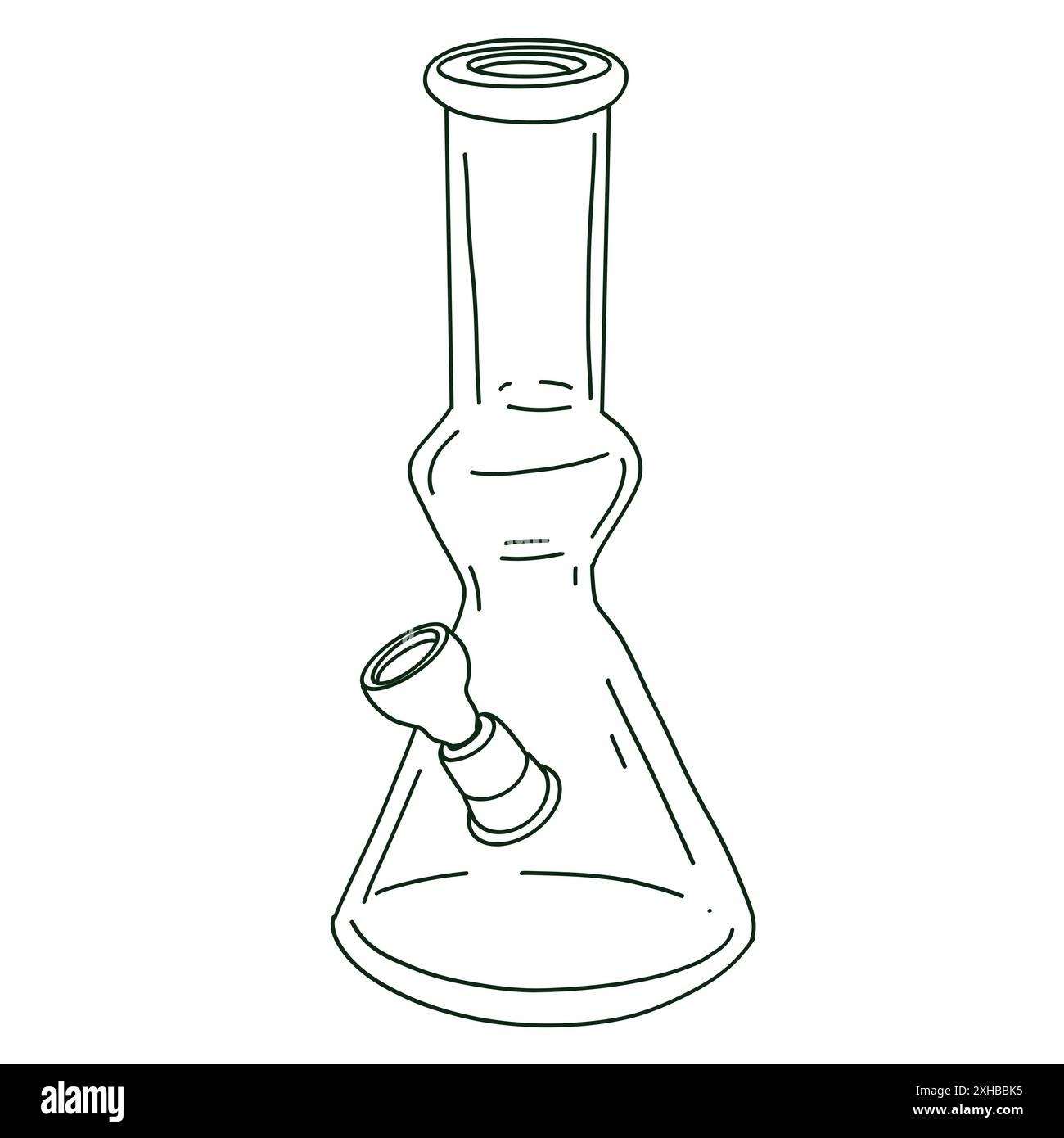 Cannabis marijuana leaf vector illustration in doodle outline hand ...