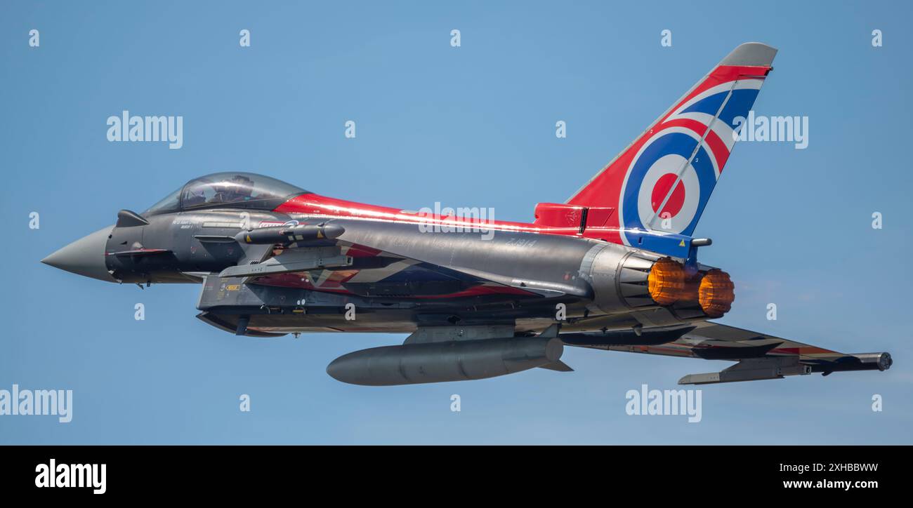 RAF Typhoon Display Team Typhoon FGR4 flight display at RIAT, England Stock Photo - Alamy