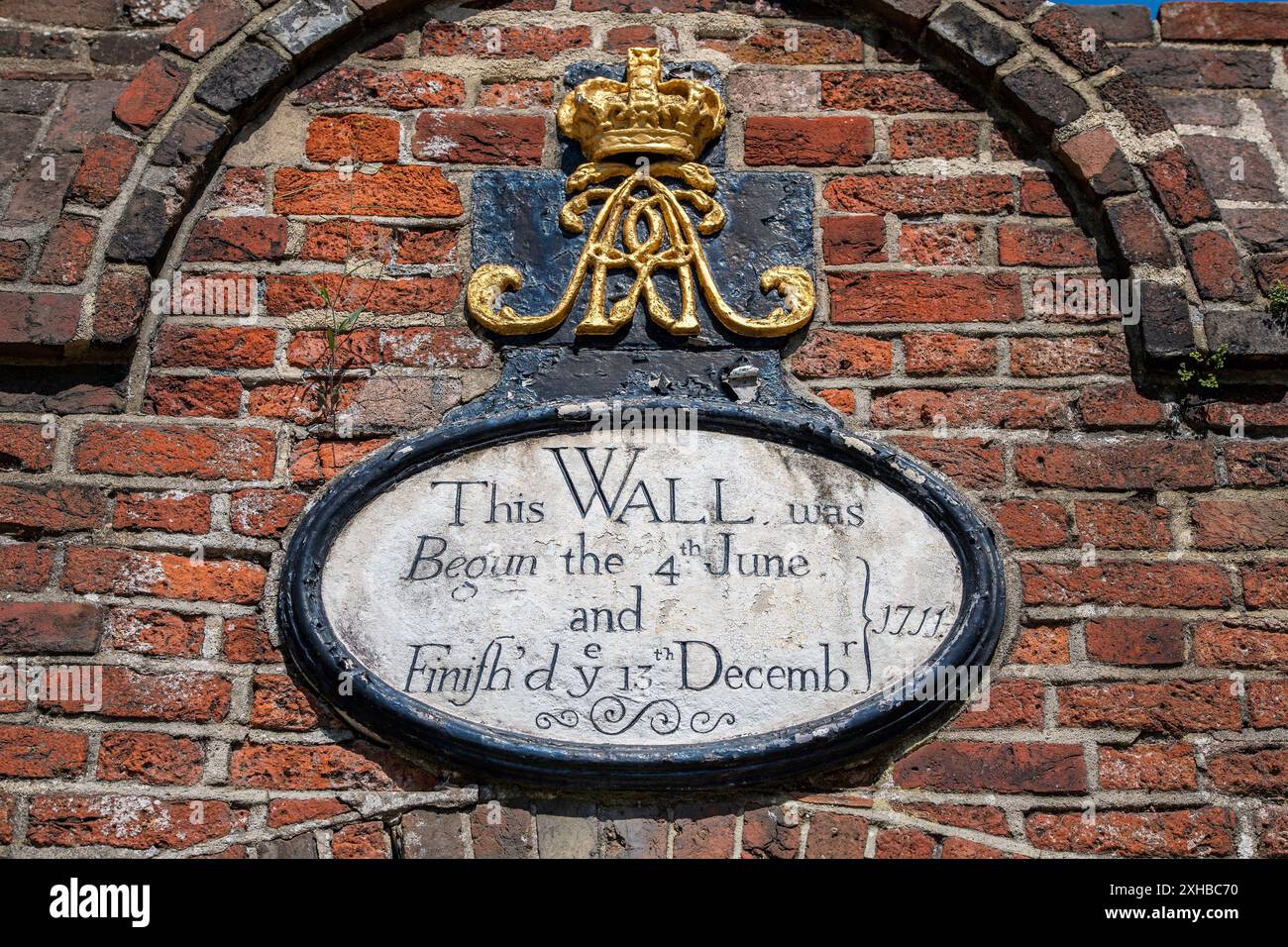 18th century memorial plaque on the wall of portsmouth historic ...