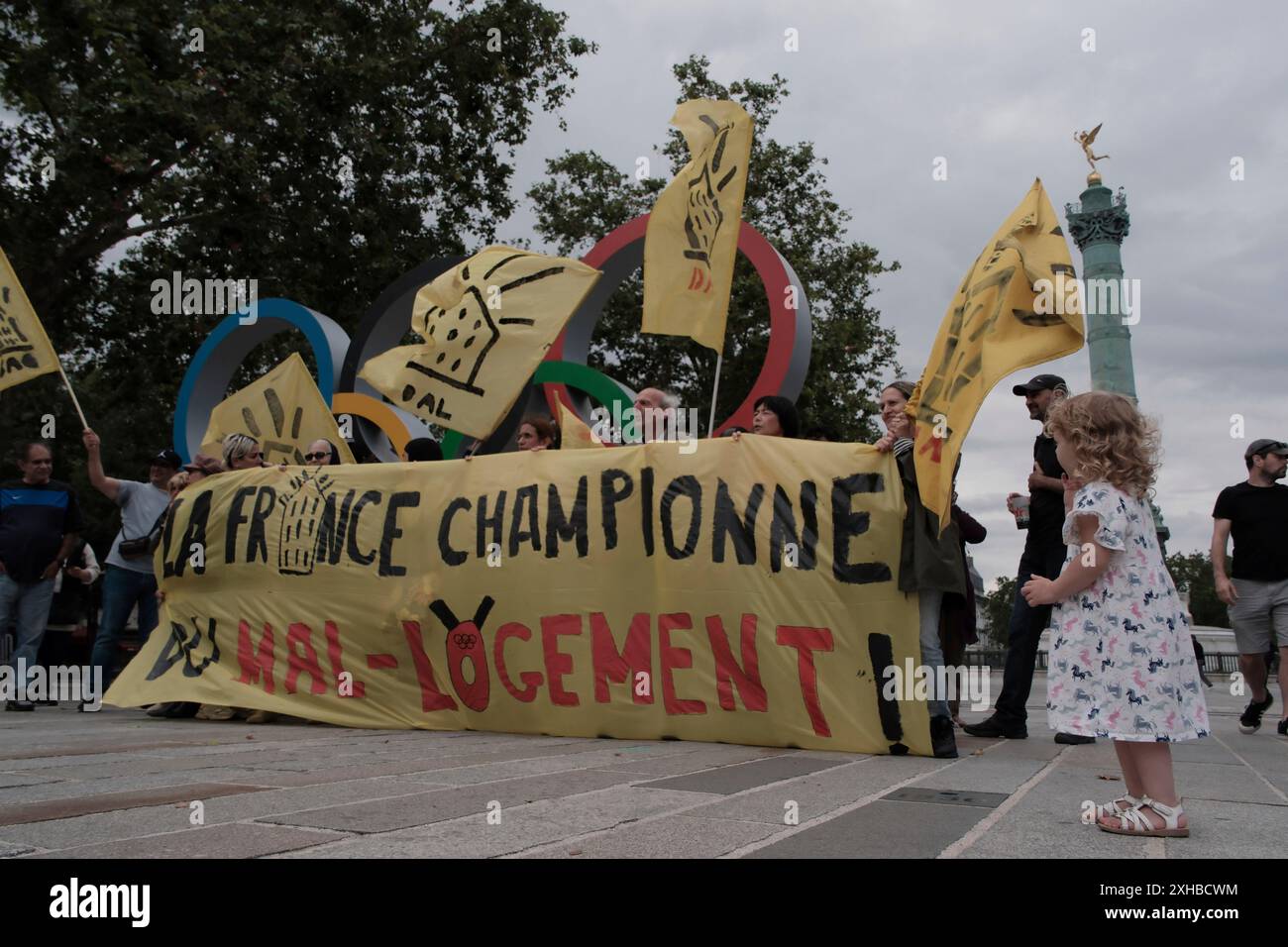 People protest according to housing problems in front of the Olympic ...