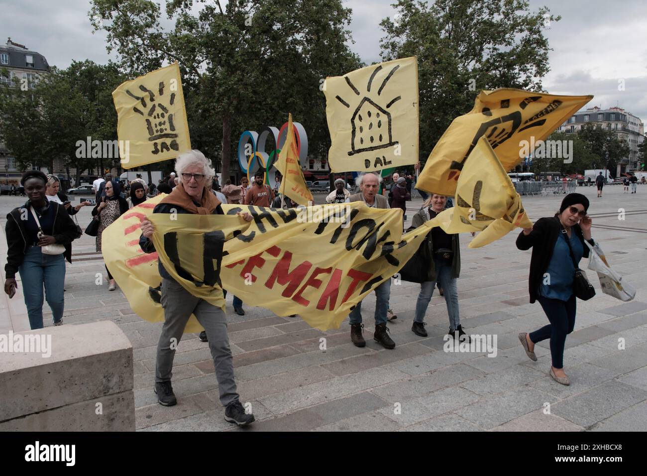 People protest according to housing problems in front of the Olympic ...