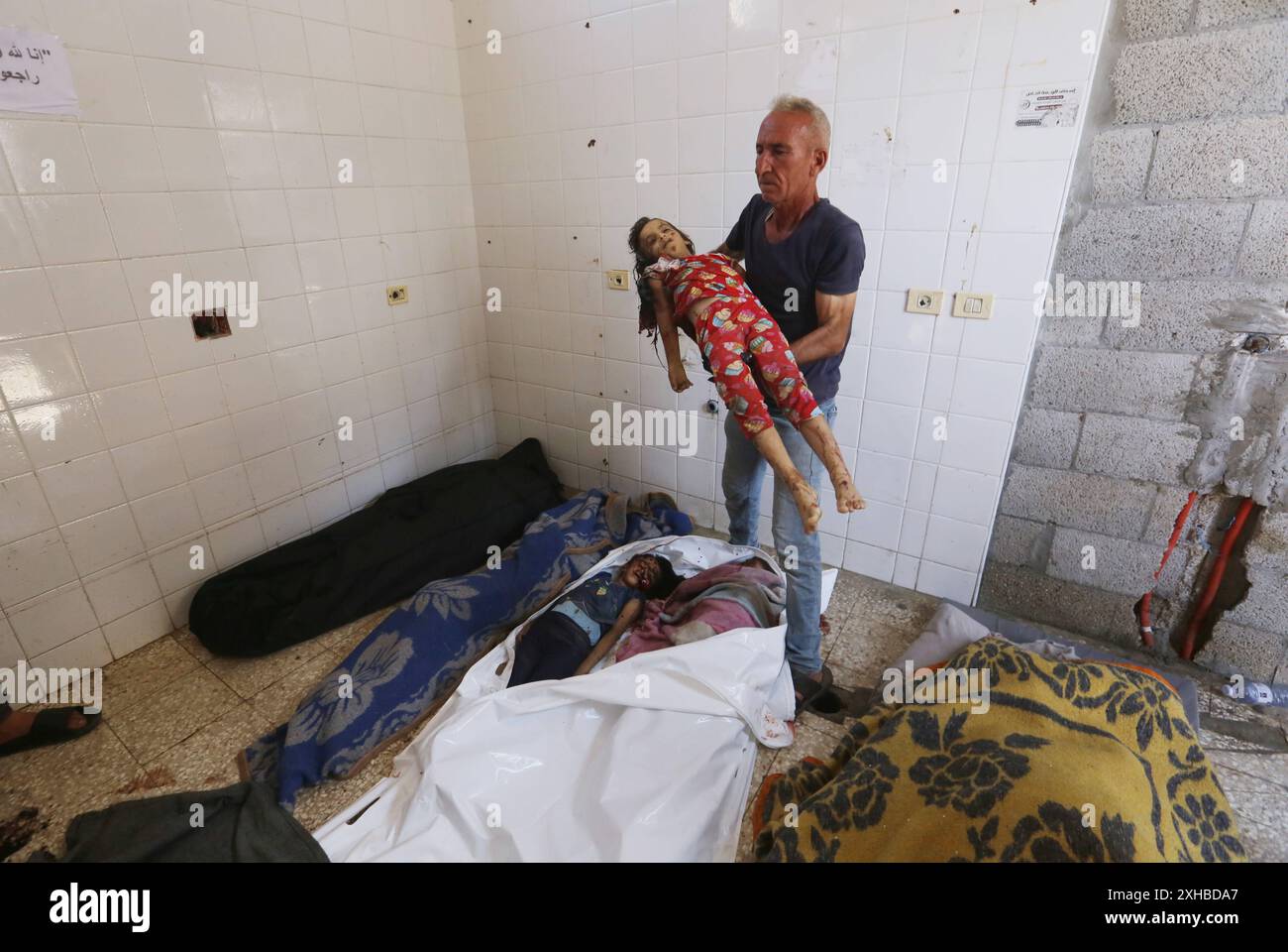 Bodies of the Palestinians who lost their lives after Israeli attack ...