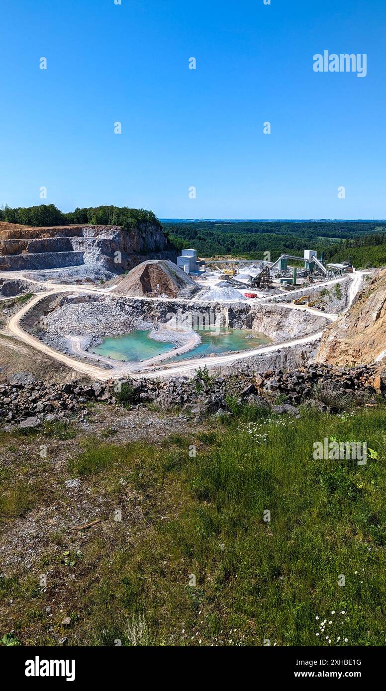 Open pit mine. Open pit mining of minerals and sand for construction ...