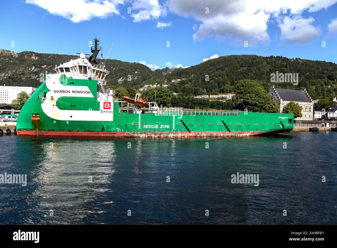 Offshore platform supply vessel (PSV) Bourbon Monsoon at Festningskaien ...