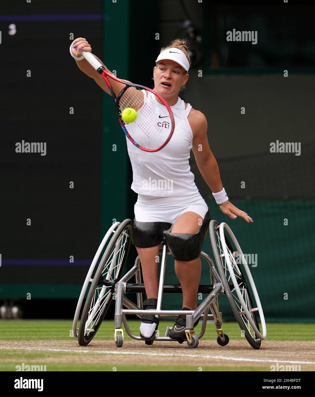 Diede De Groot in action in the Ladies wheelchair singles final on day ...