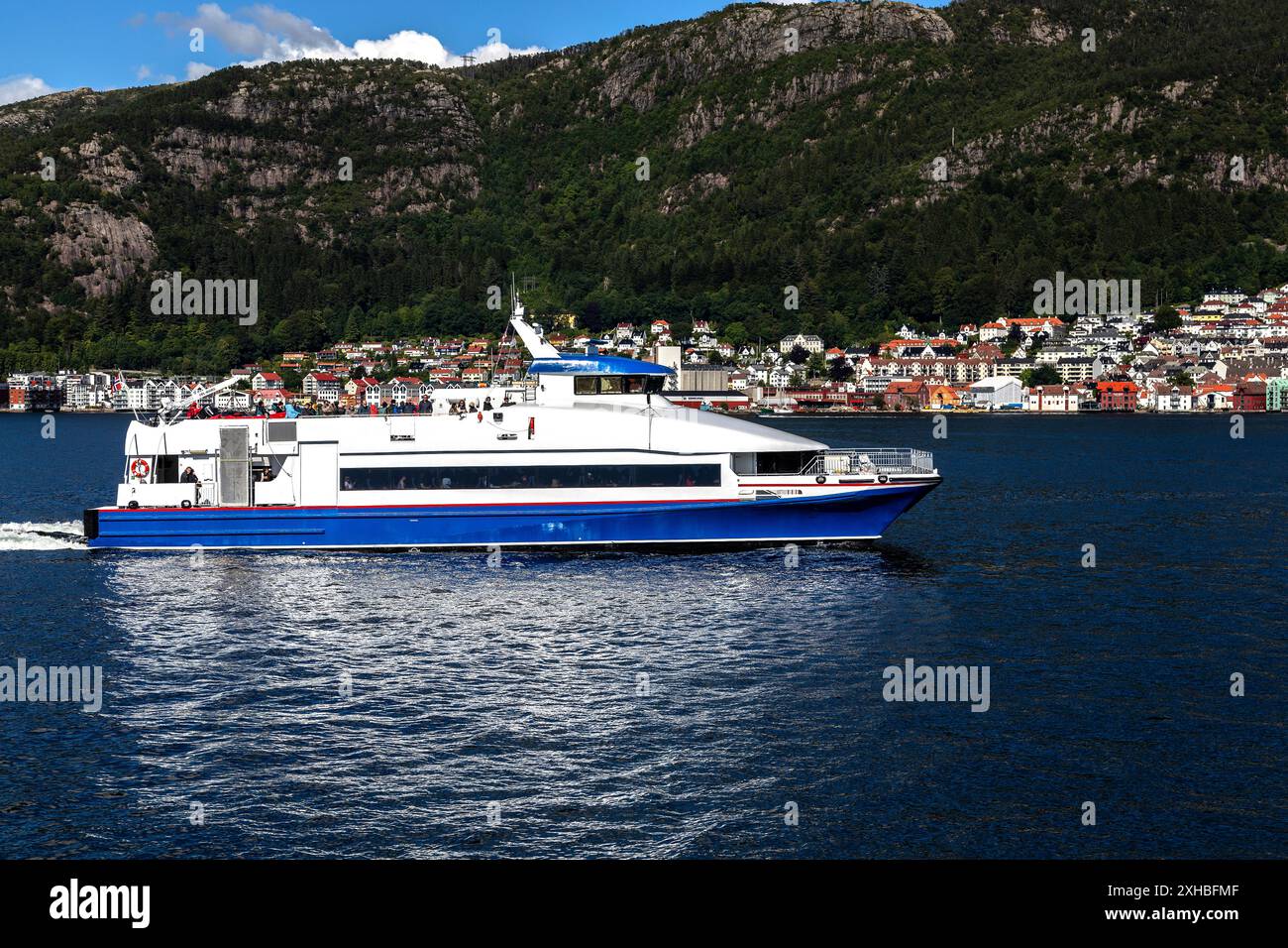 Local high speed passenger catamaran Rygersol at Byfjorden, en route to ...