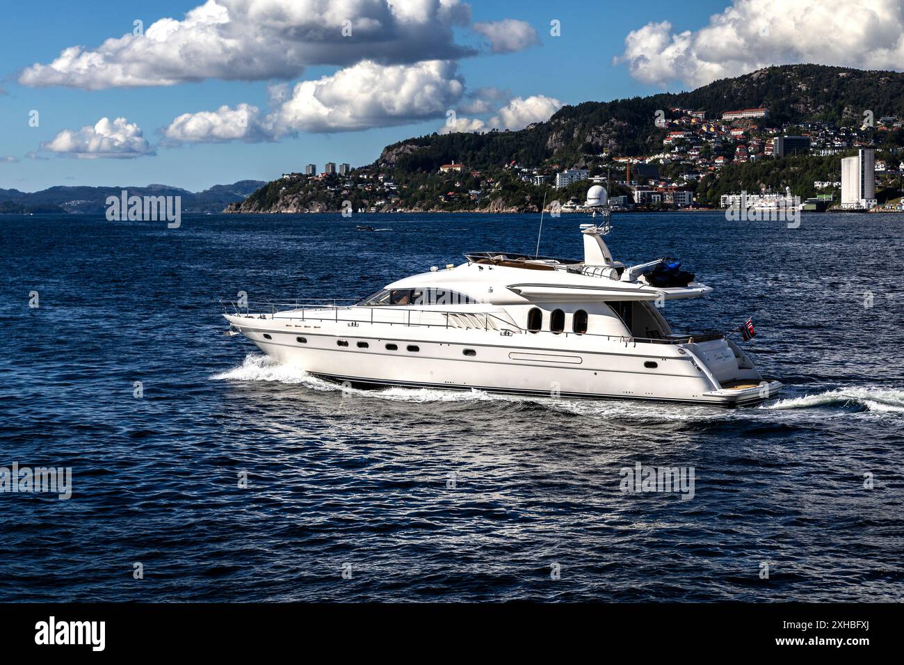 Pleasure craft Ocean Princess in Byfjorden, outside the port of Bergen ...