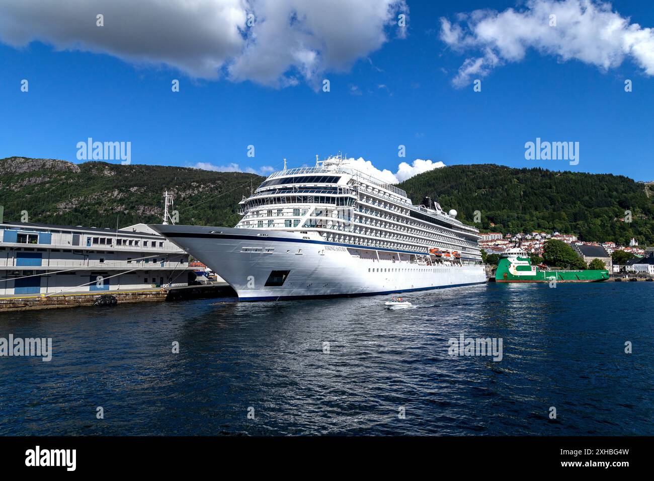 Cruise ship Viking Saturn at Skoltegrunnskaien, in port of Bergen ...