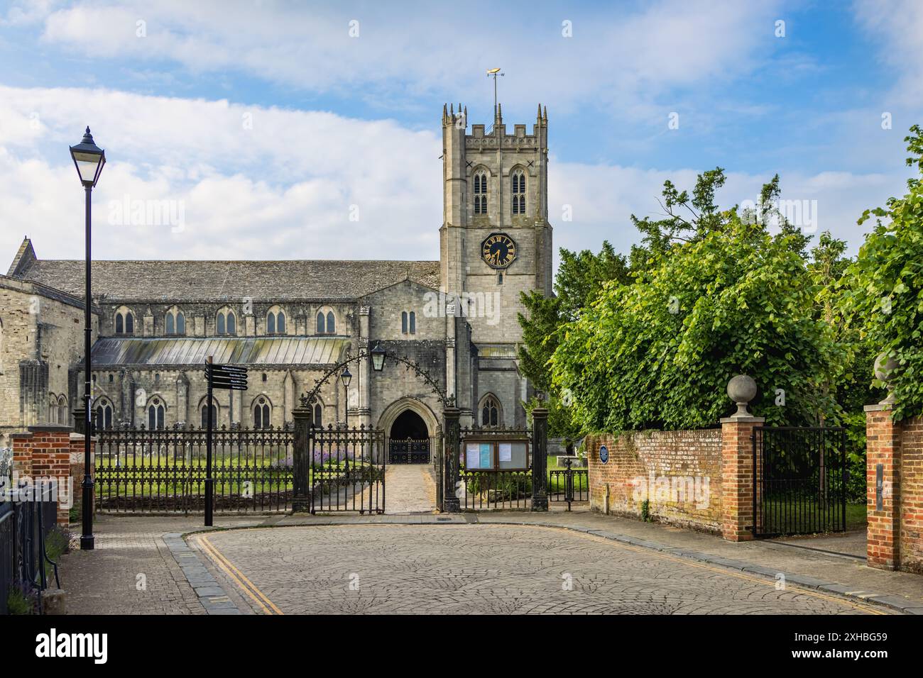 Historic Christchurch Priory, built in the 11th century in Dorset ...
